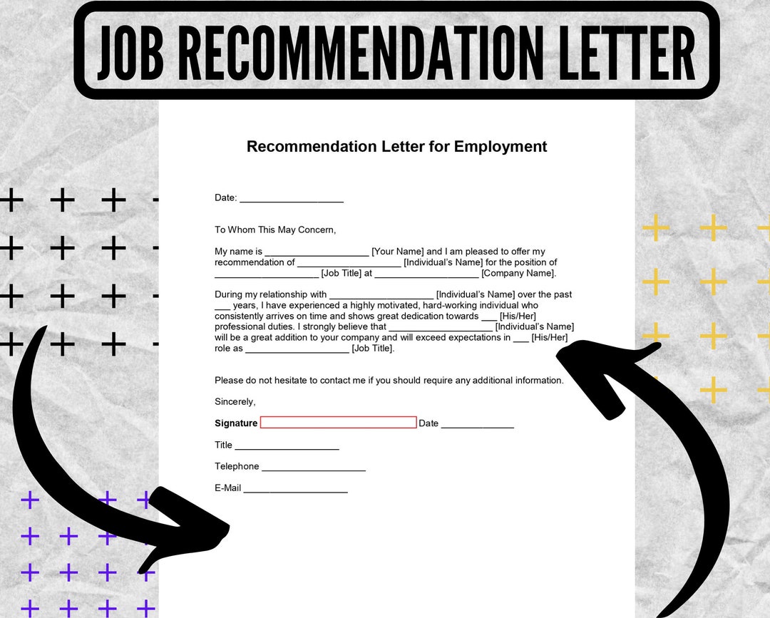 Job Recommendation Letter Template, Job Recommendation Letter Form ...