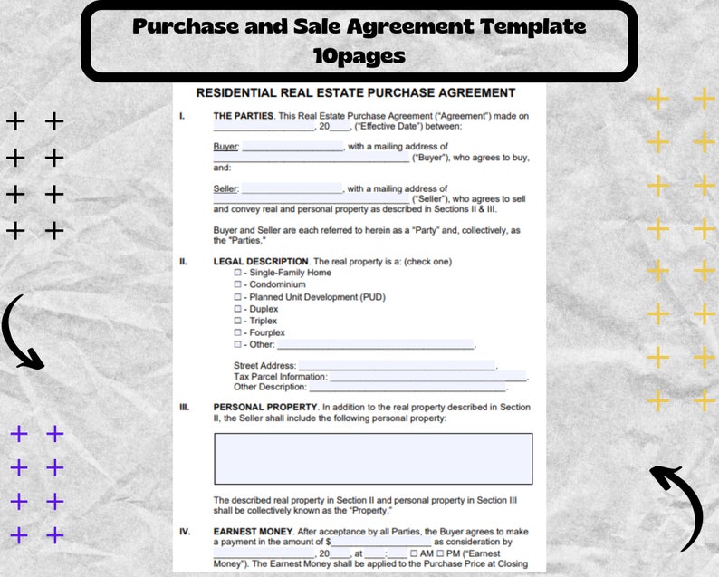 Purchase and Sale Agreement Template - Residential Real Estate Purchase ...