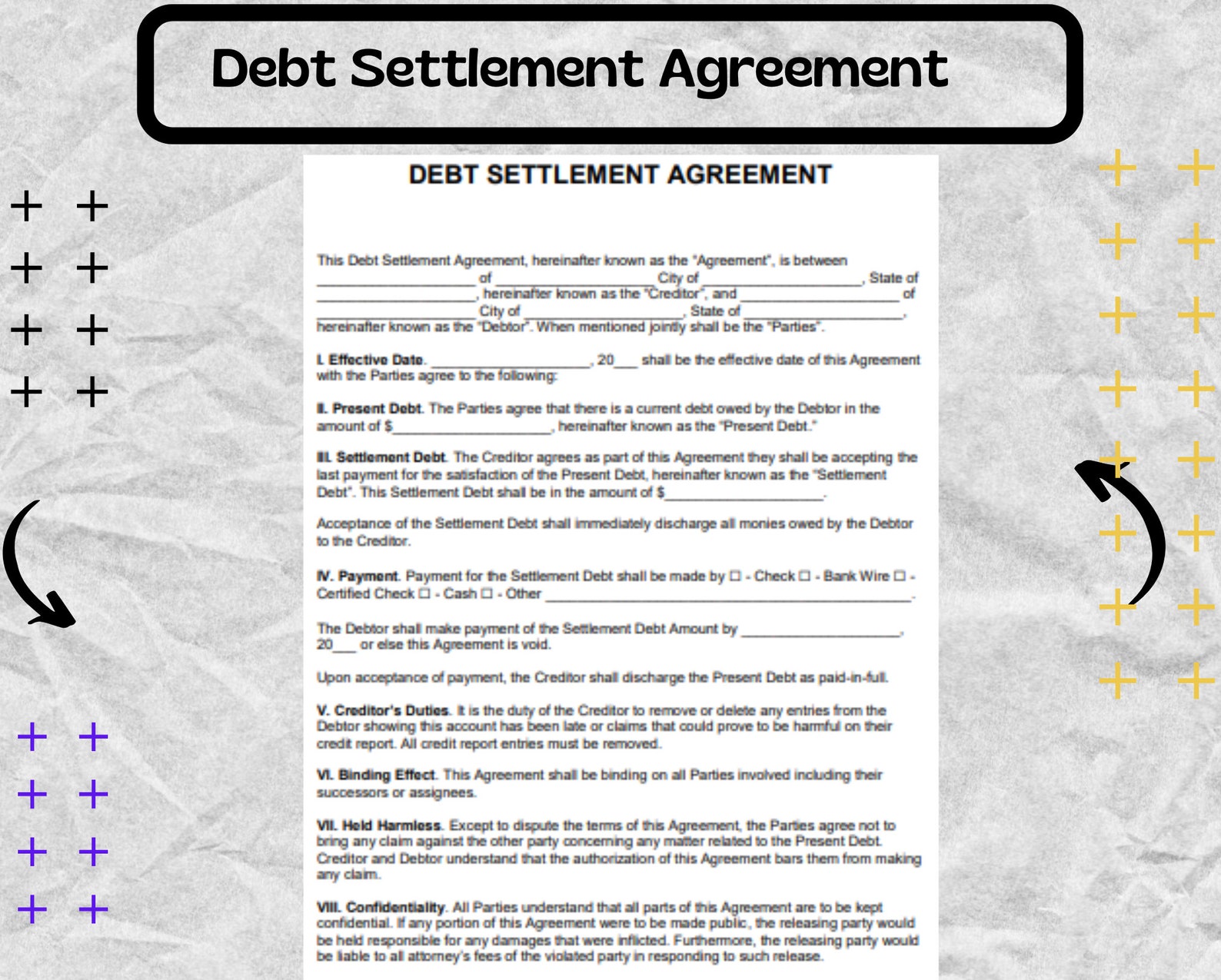 Debt Settlement Agreement - Debt Settlement Agreement Form - Debt ...
