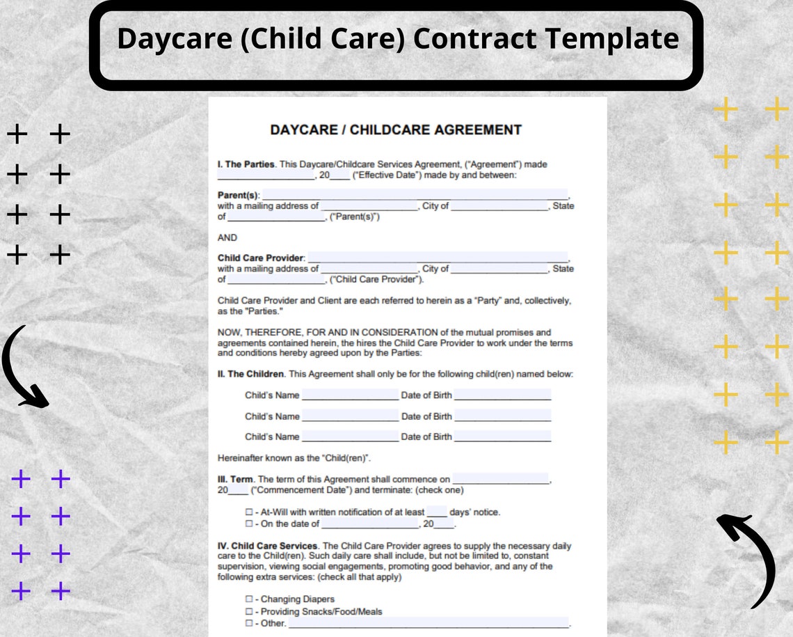 Daycare (child Care) Contract - Daycare (child Care) Contract Template ...