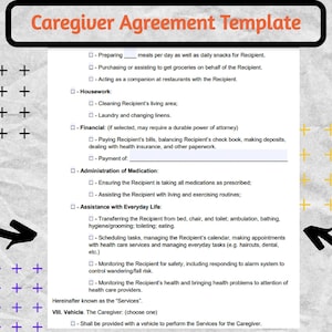 Caregiver Agreement Form - Caregiver Agreement Template - EASY TO EDIT - Etsy