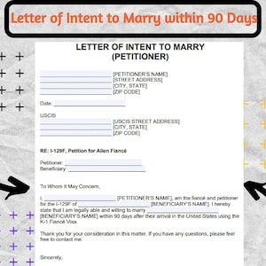Letter of Intent to Marry Within 90 Days , Petitioner & Beneficiary ...