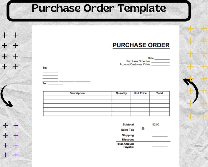 Purchase Order Template , Purchase Order Form ,purchase Order - Etsy