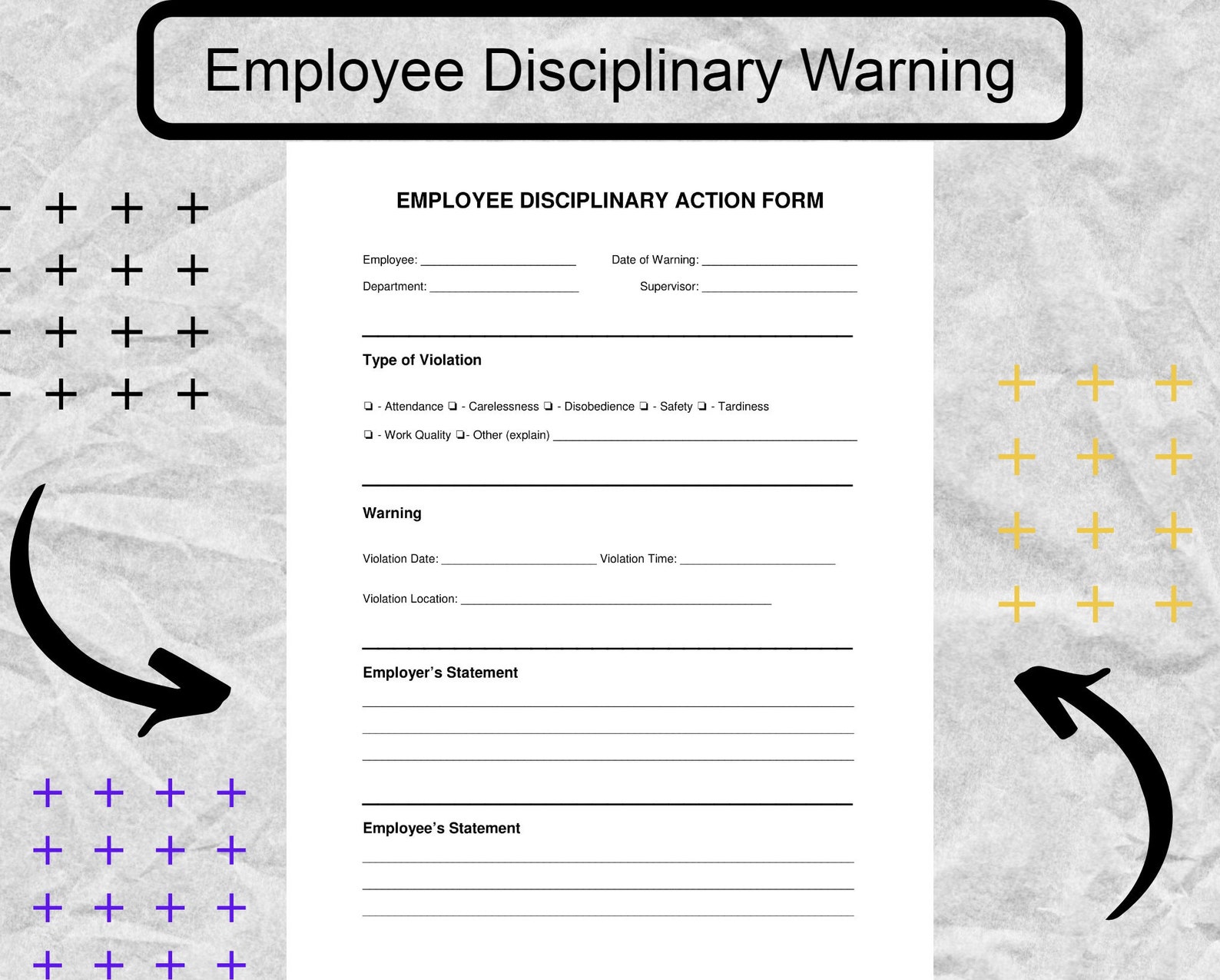 Employee Disciplinary Warning - Employee Write up Disciplinary Form ...