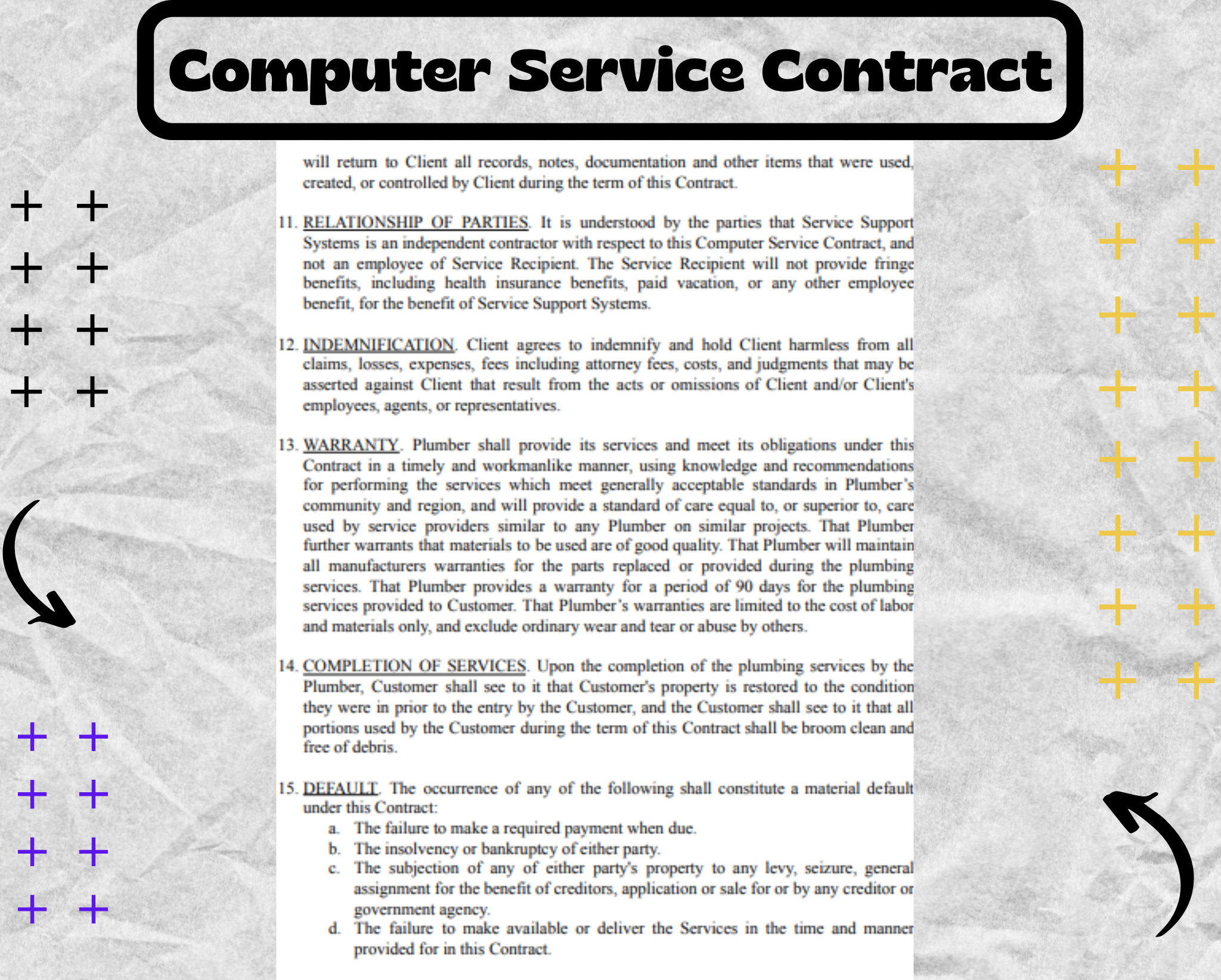 Computer Service Contract Template - Computer Service Contract Forms ...