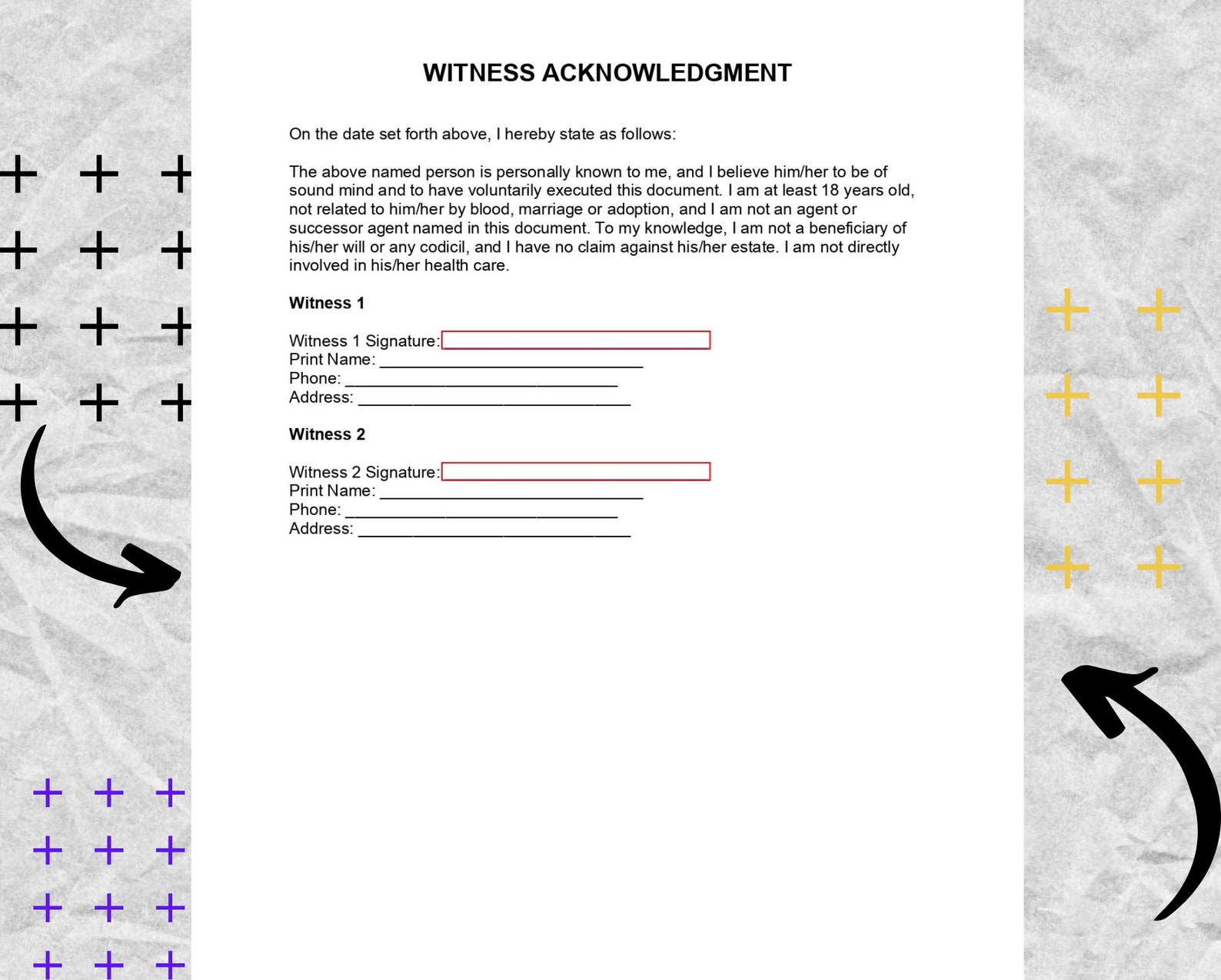 Living Will Form - Living Will Declaration- Living Will Template ...