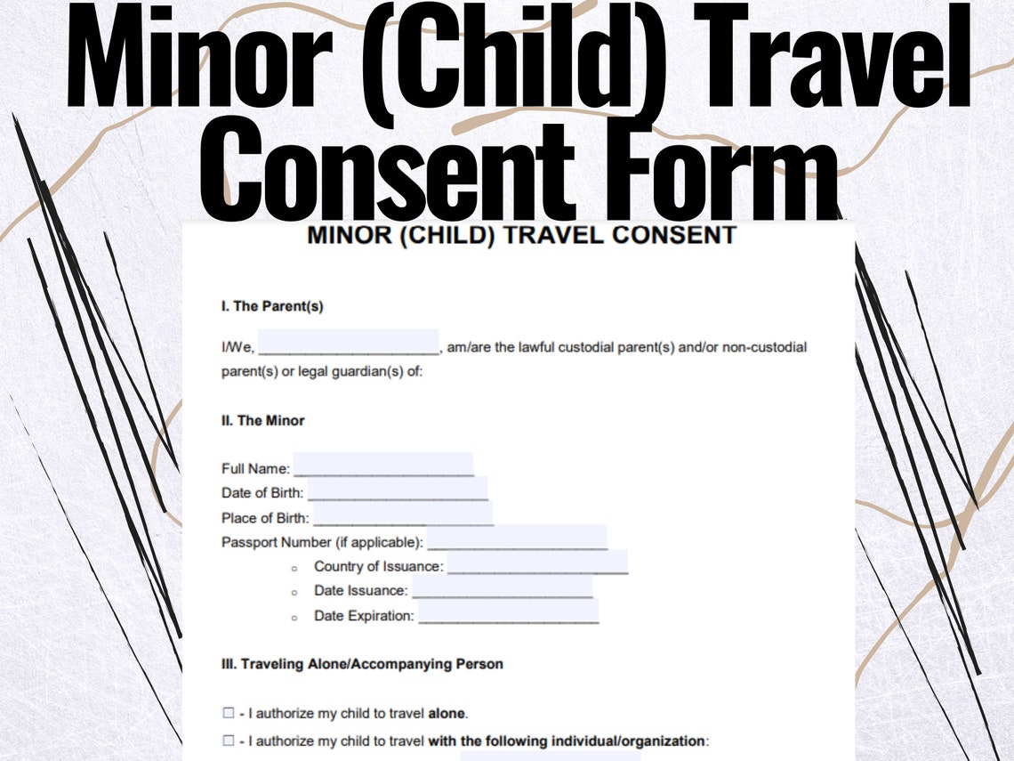 Minor (child) Travel Consent - Minor (child) Travel Consent Form ...