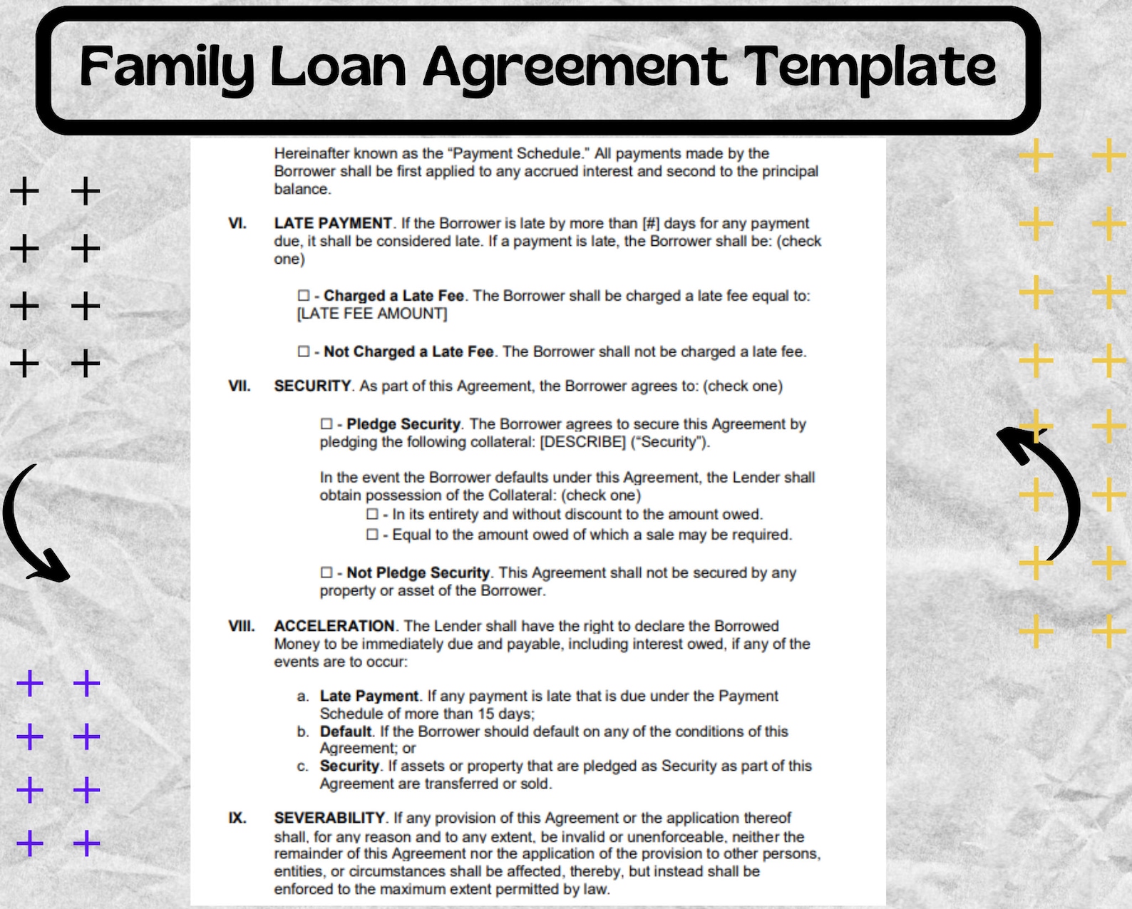 Family Loan Agreement Template - Family Loan Agreement Form - Family ...
