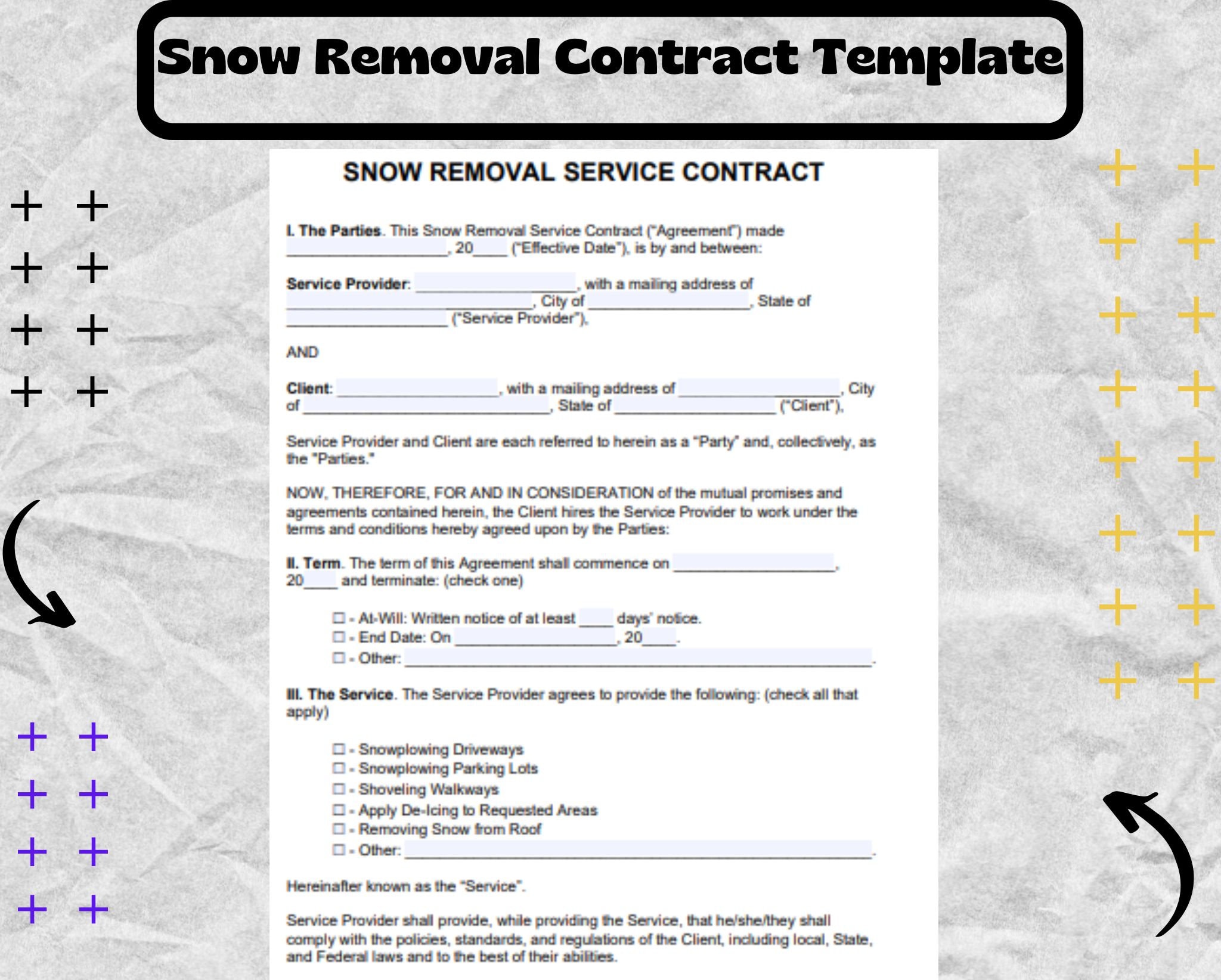 Snow Removal Contract Template - Snow Removal Contract Forms - Snow ...