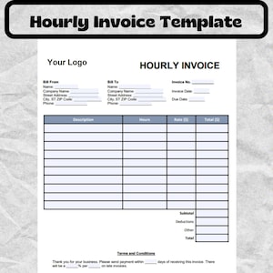 Hourly Invoice - Hourly Invoice Forms - Hourly Invoice Template - DOCX ...