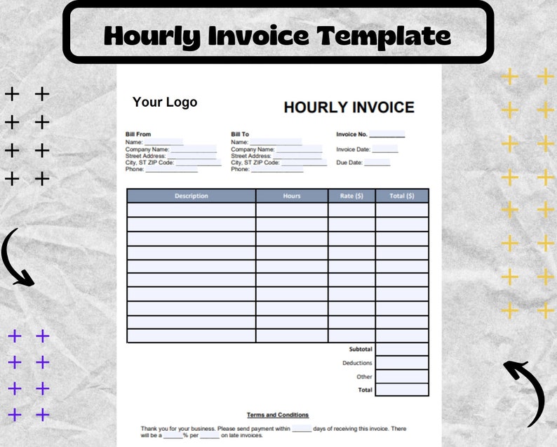 Hourly Invoice - Hourly Invoice Forms - Hourly Invoice Template - DOCX ...