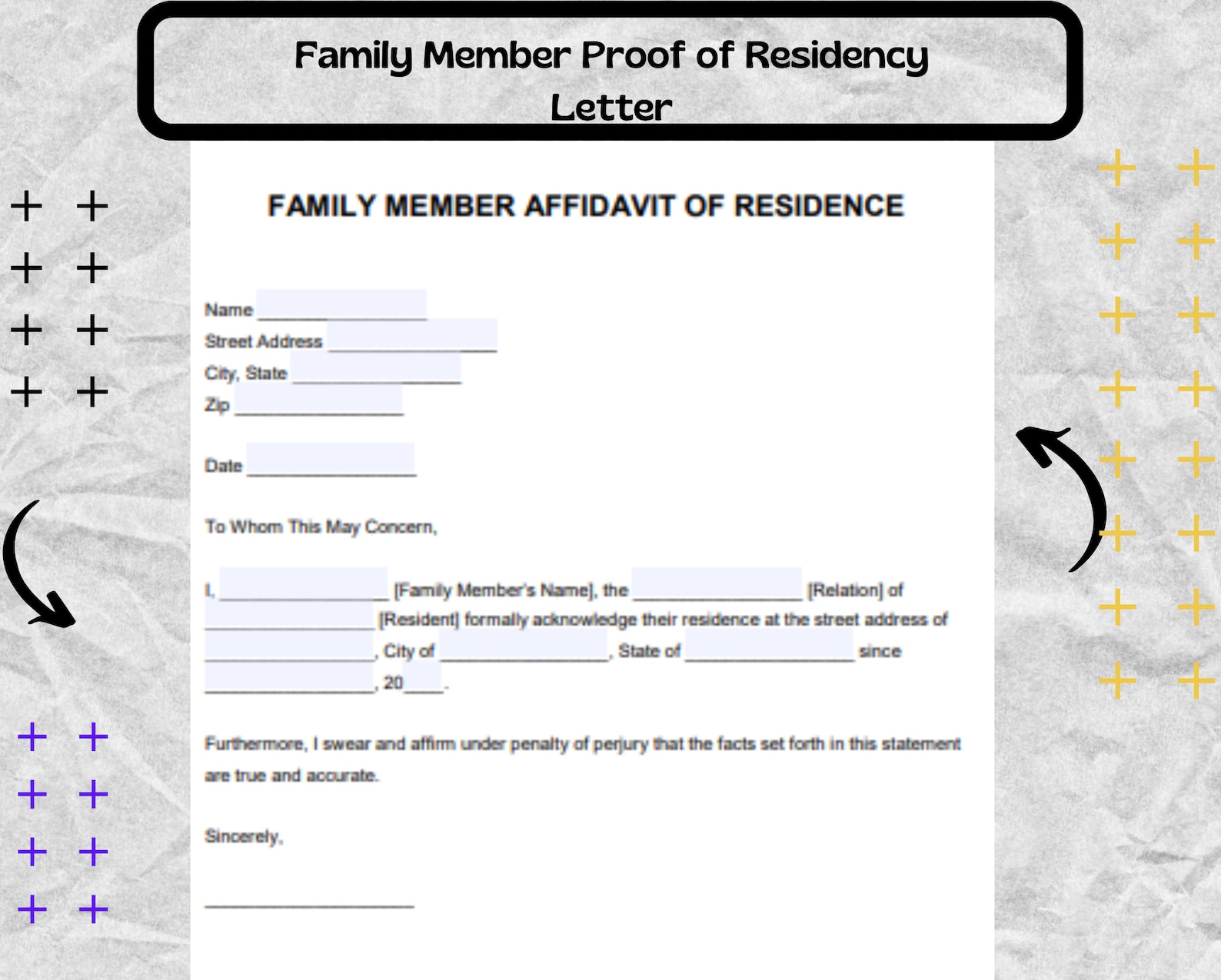 Family Member Proof of Residency Letter - Family Member Proof of ...