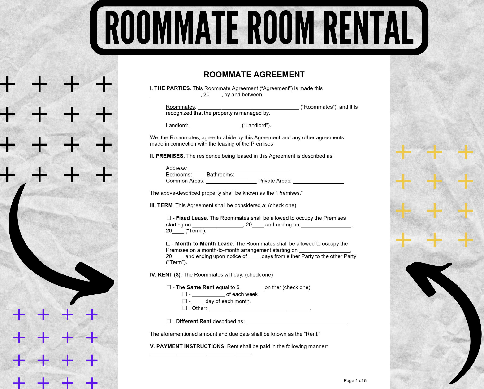 Roommate Room Rental Agreement Form - Roommate Room Rental Agreement ...