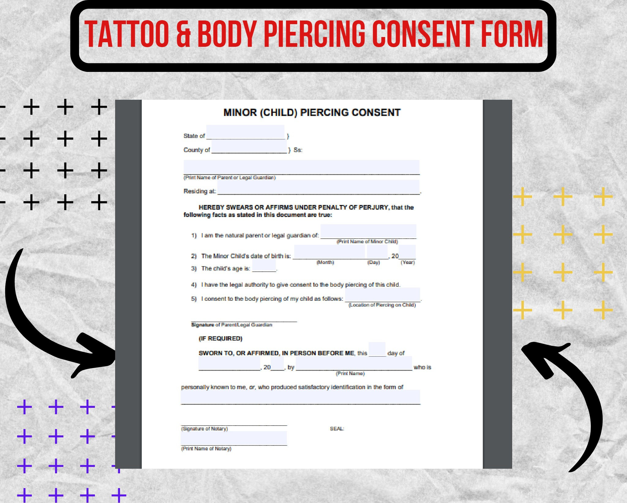 Tattoo & Body Piercing Consent Form / Tattoo and Body Piercing Consent ...