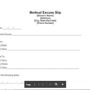 Doctor's Excuse, Doctor's Excuse Template, Medical Office Forms, Work ...