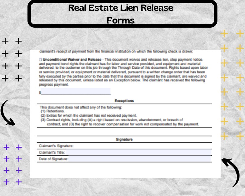 Real Estate Lien Release - Real Estate Lien Release Form - Real Estate Lien Release Template - Etsy