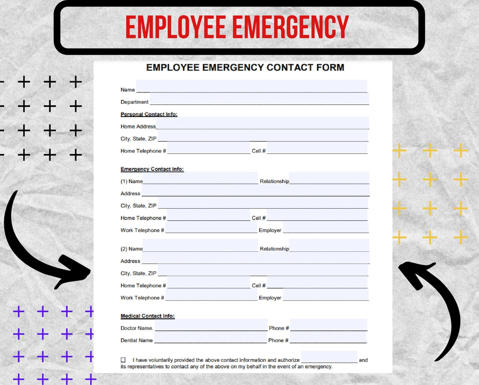 Employee Emergency Contact Form - Employee Emergency Contact Template ...