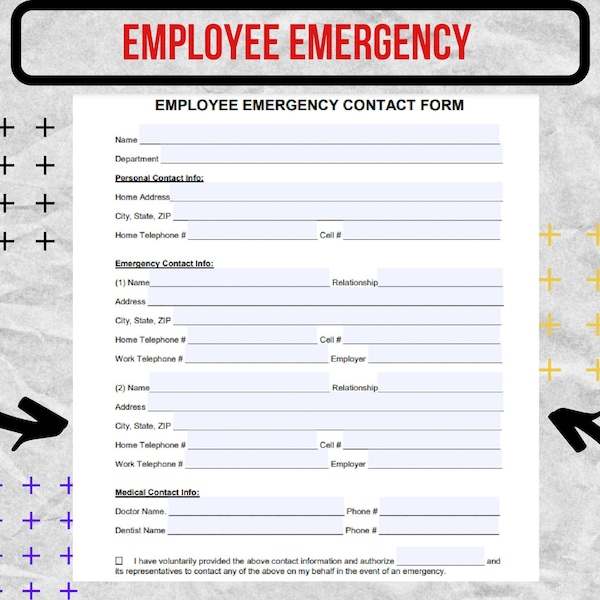 Employee Emergency Form - Etsy