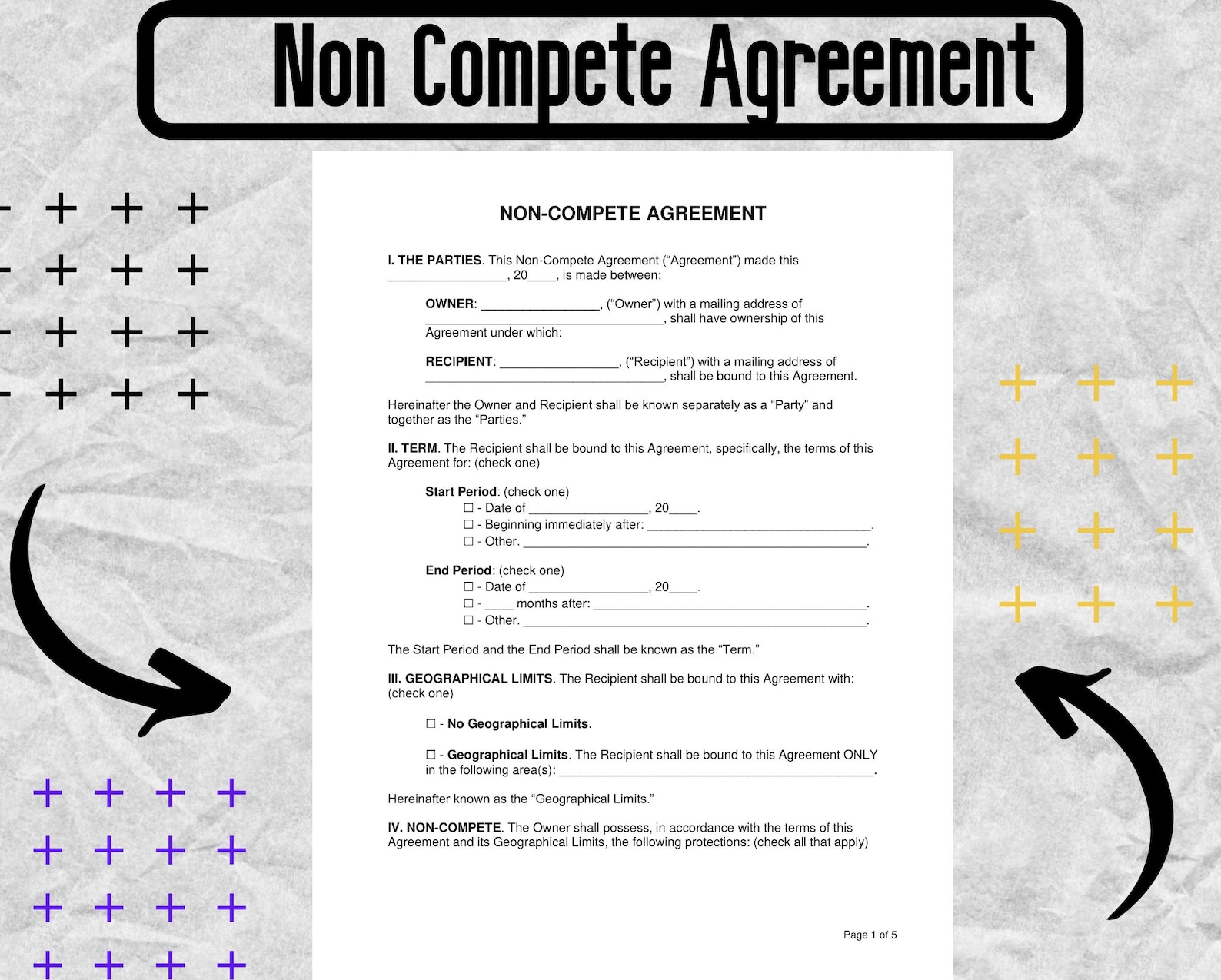 Non Compete Agreement - Non Compete Agreement Form - Non Compete ...