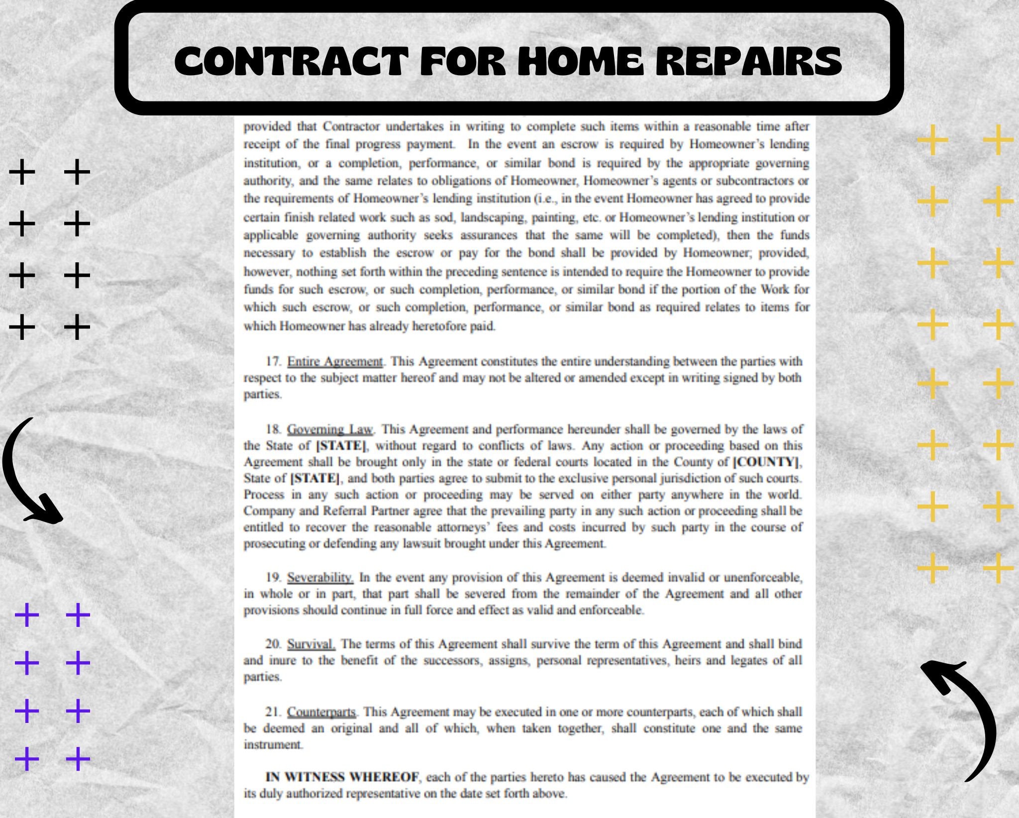 Home Repair Contract - Home Repair Contract Forms - Home Repair ...