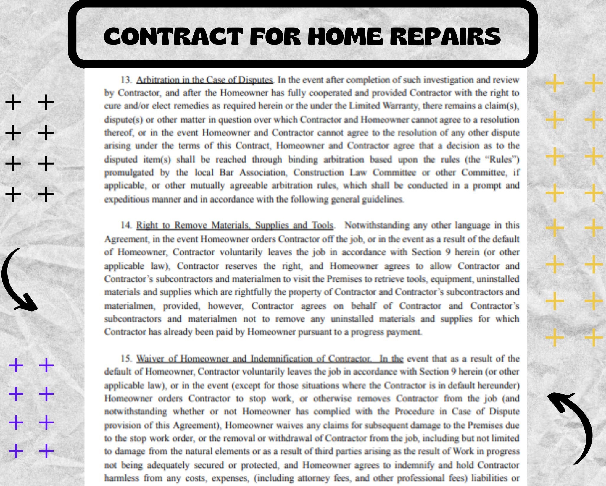 Home Repair Contract - Home Repair Contract Forms - Home Repair ...