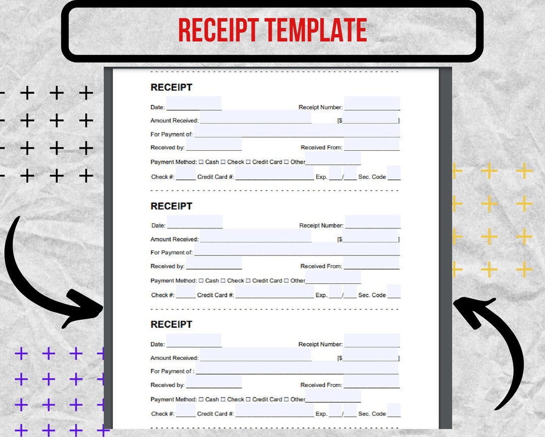 Receipt Template / Receipt /receipt Forms - Etsy