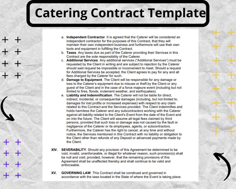 Catering Contract - Catering Contract Template - Catering Contract Form ...