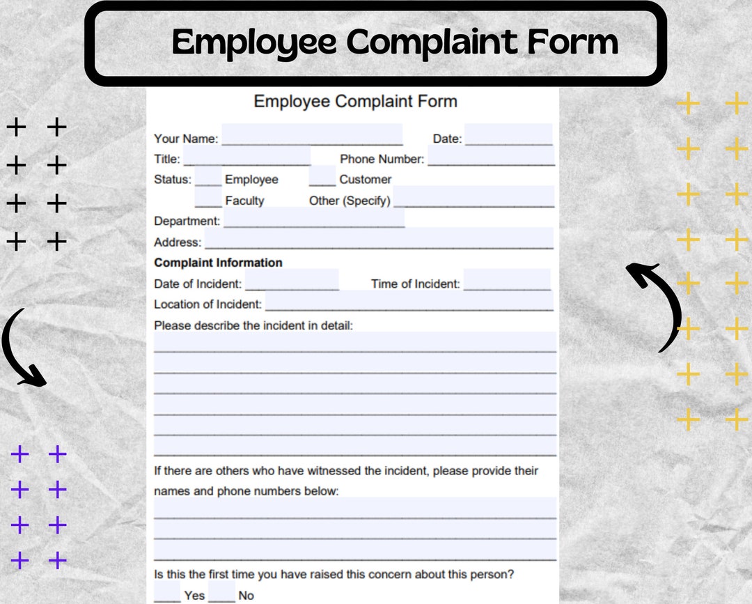 Employee Complaint Form - Employee Complaint Template - Employee ...