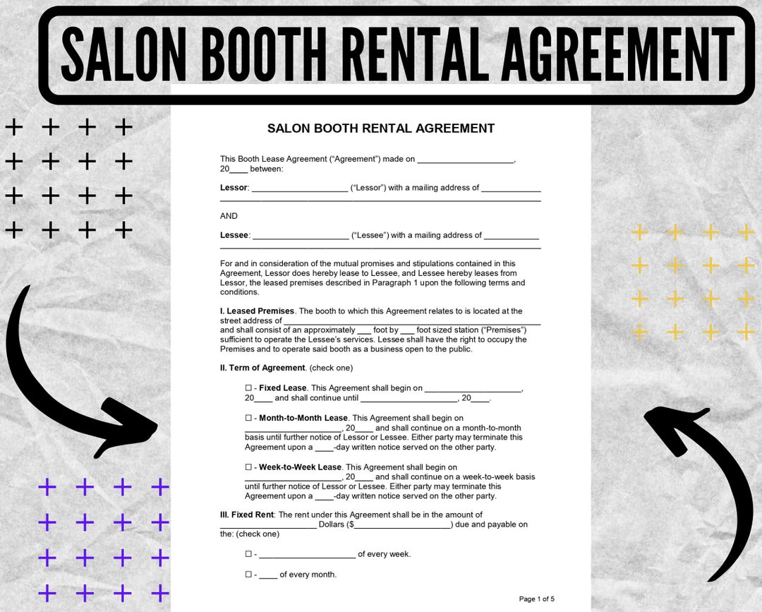 Hair Salon Booth Rental Agreement - Booth (salon) Rental Lease ...