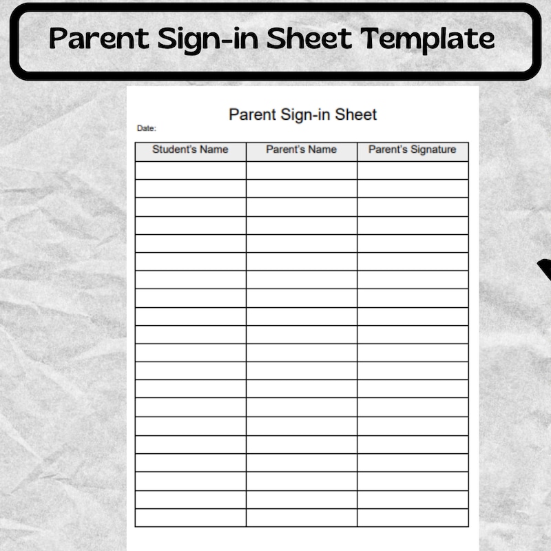 Parent Sign Out Sheet - Etsy