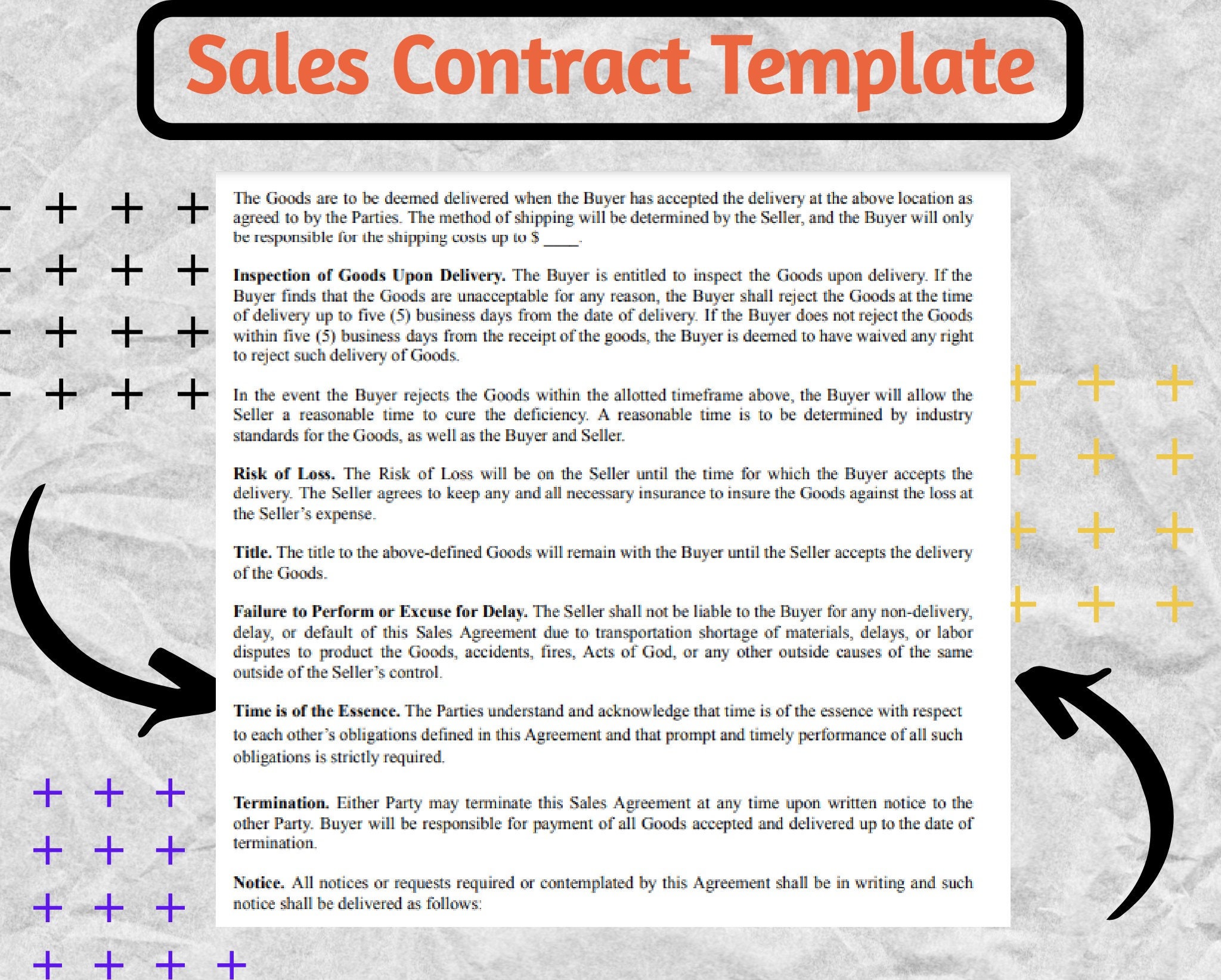 Sales Contract, Sales Contract Template, Purchase Agreement, Sales of ...