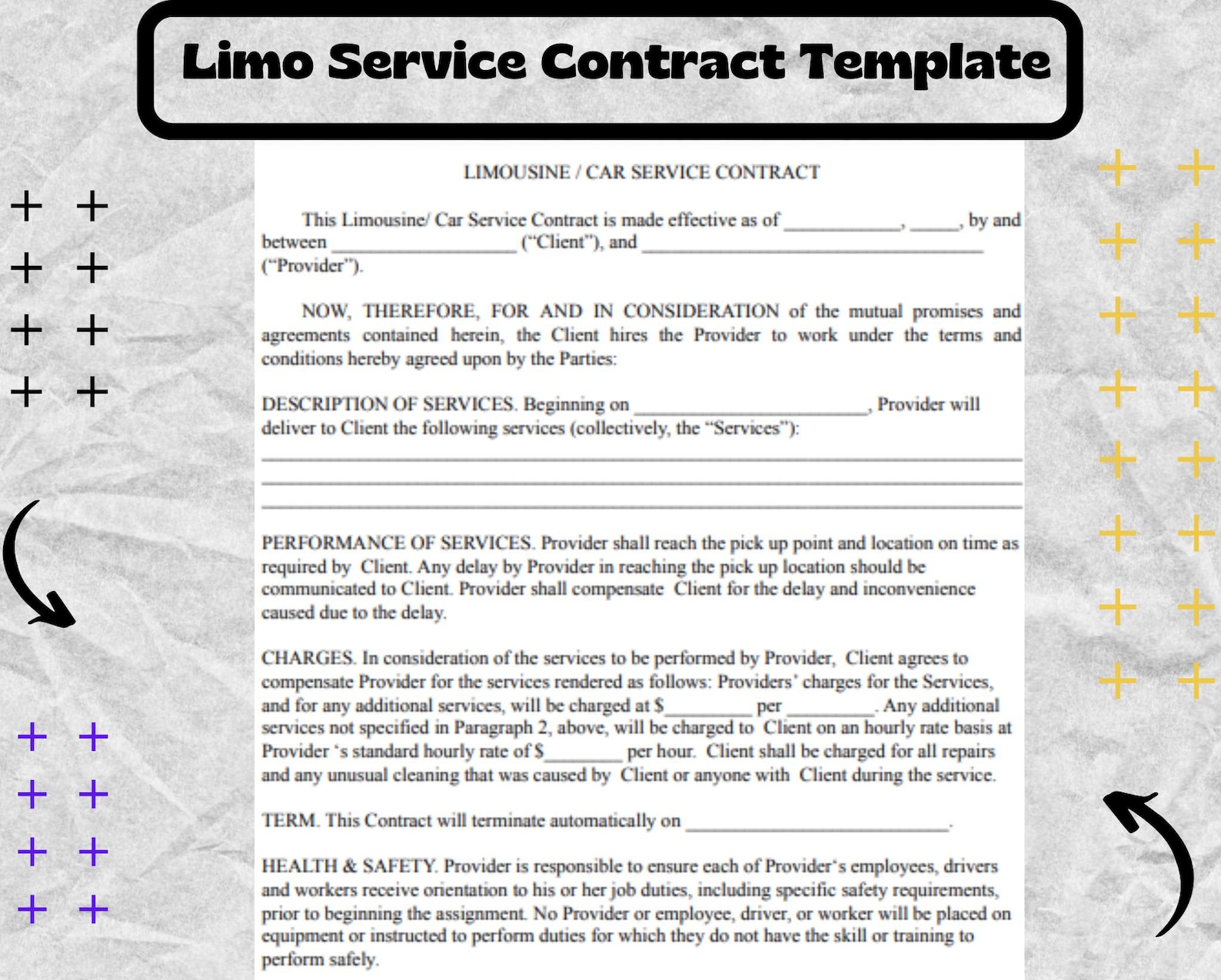 Limo Service Contract Template - Limousine / Car Service Contract Forms ...