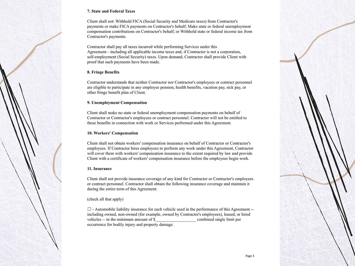 Truck Driver Contract Form - Truck Driver Independent Contractor ...