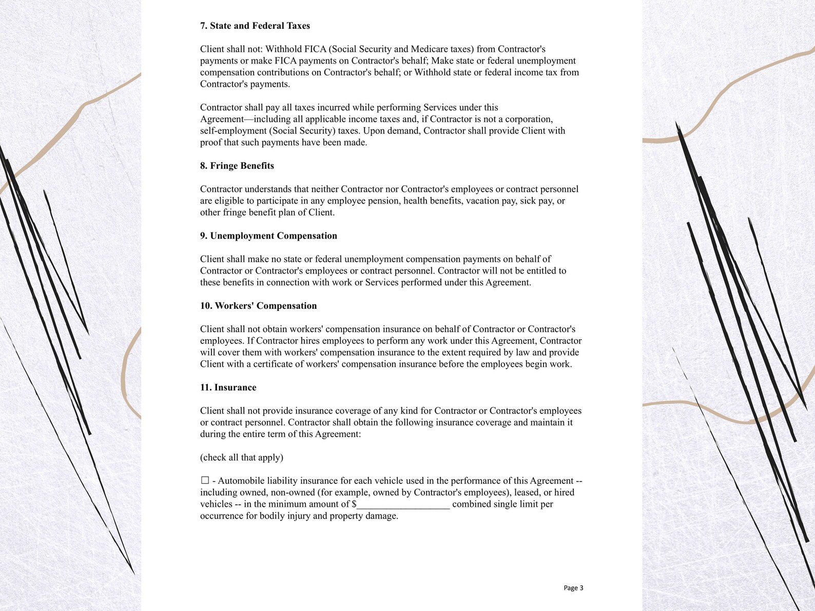 Truck Driver Contract Form - Truck Driver Independent Contractor ...