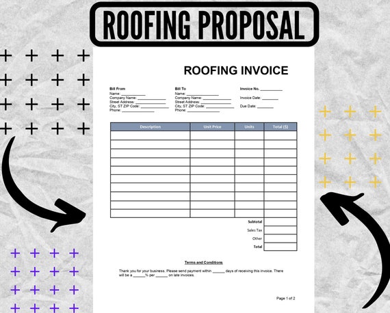 Roofing Invoice / Roofing Invoice Template / Roofing Invoice | Etsy