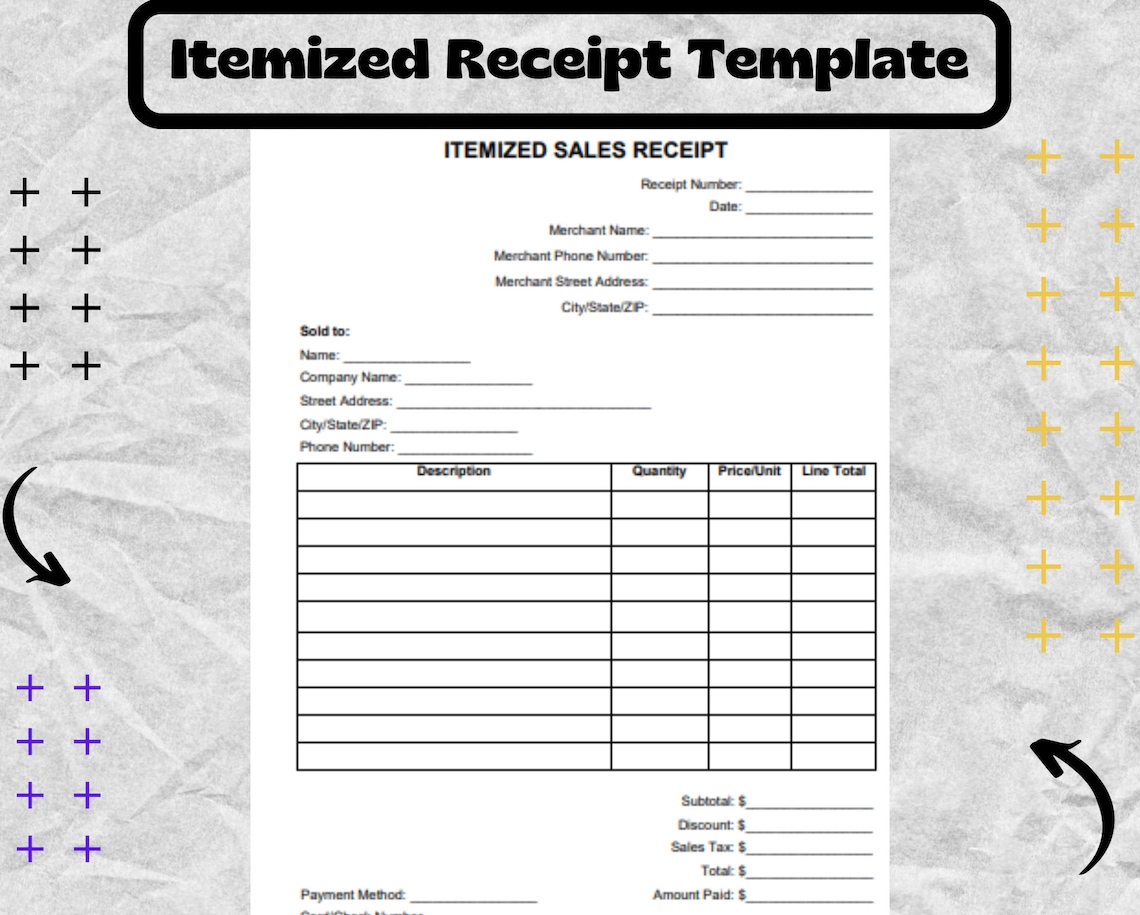 Itemized Receipt - Itemized Receipt Form - Itemized Receipt Template ...