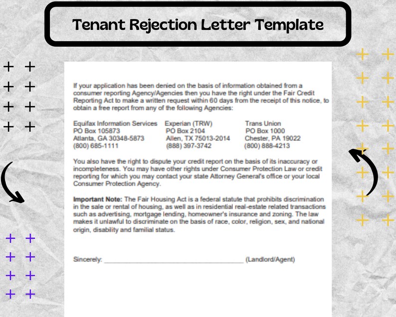 Tenant Rejection Letter Form - Tenant Rejection Letter Template ...