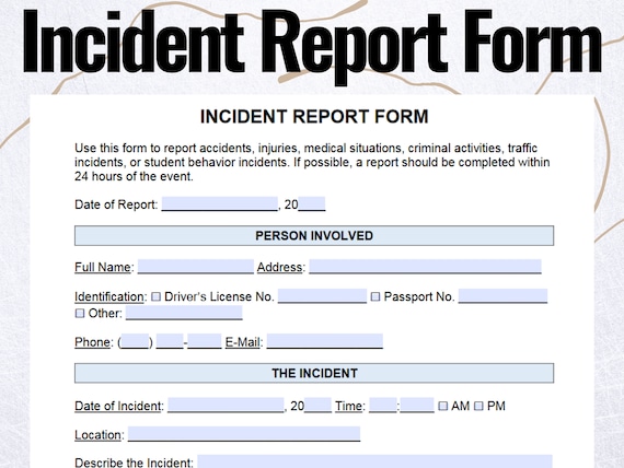 Trouble For Reporting Form Template Free IT Incident Report Template
