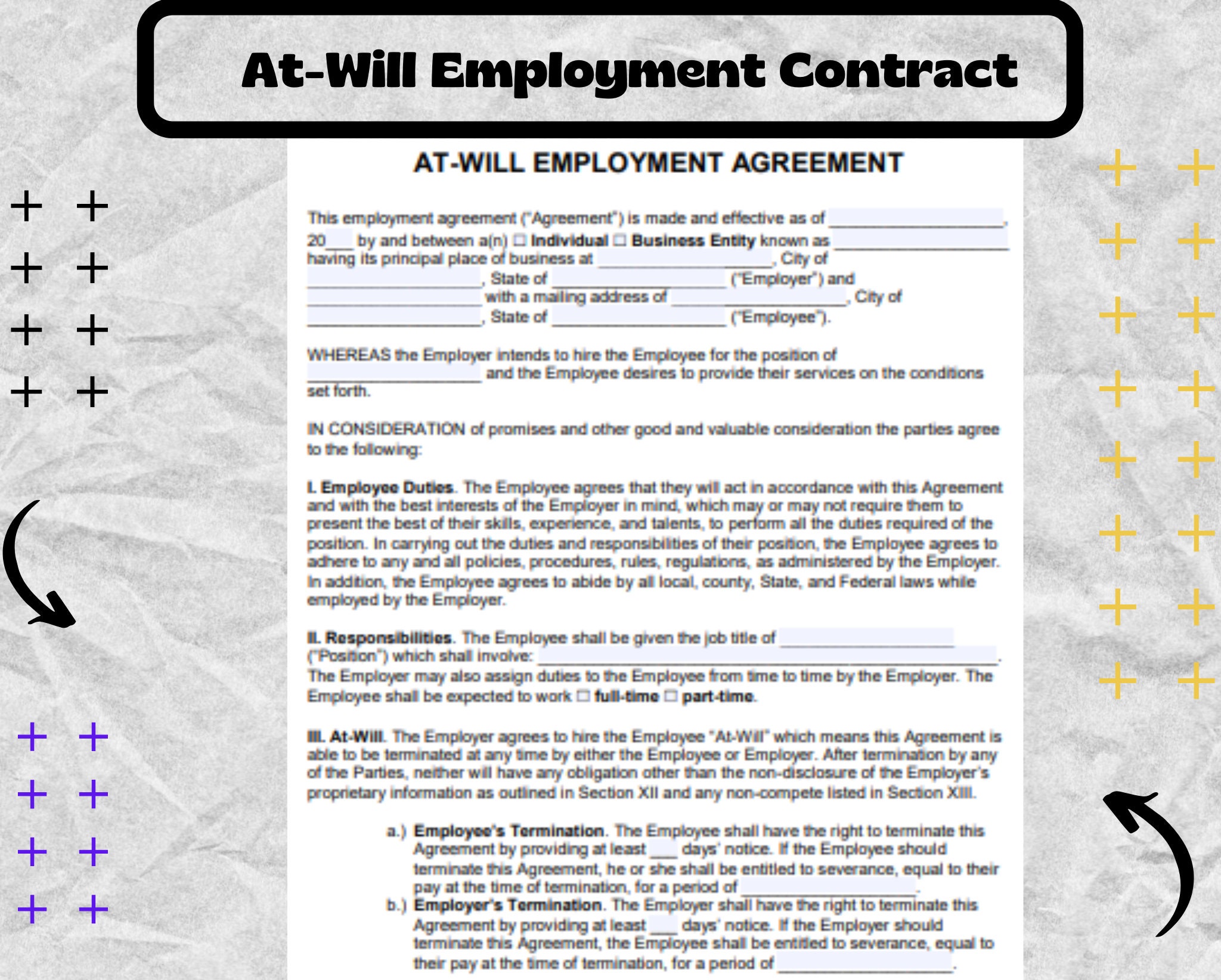 At-will Employment Contract - At-will Employment Contract Form - At ...