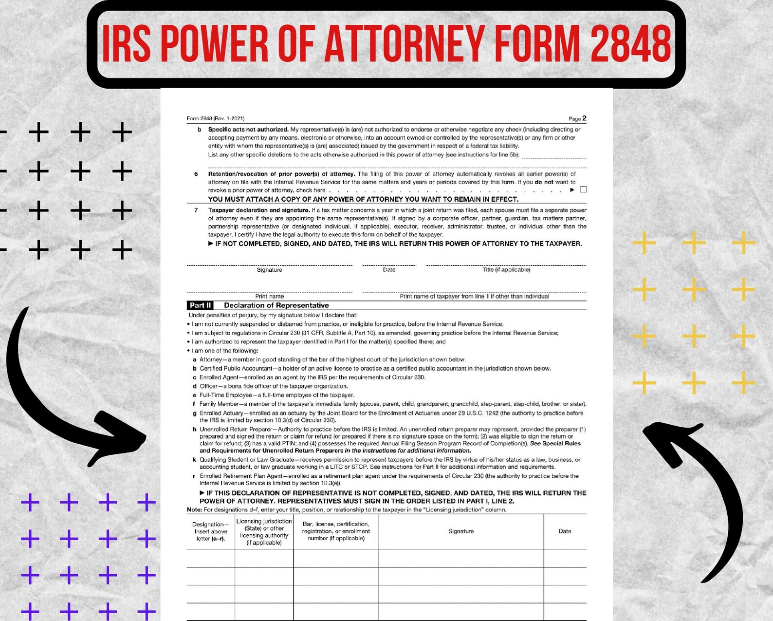 IRS Power of Attorney Form 2848 Revised Jan. 2021 IRS Power of Attorney ...