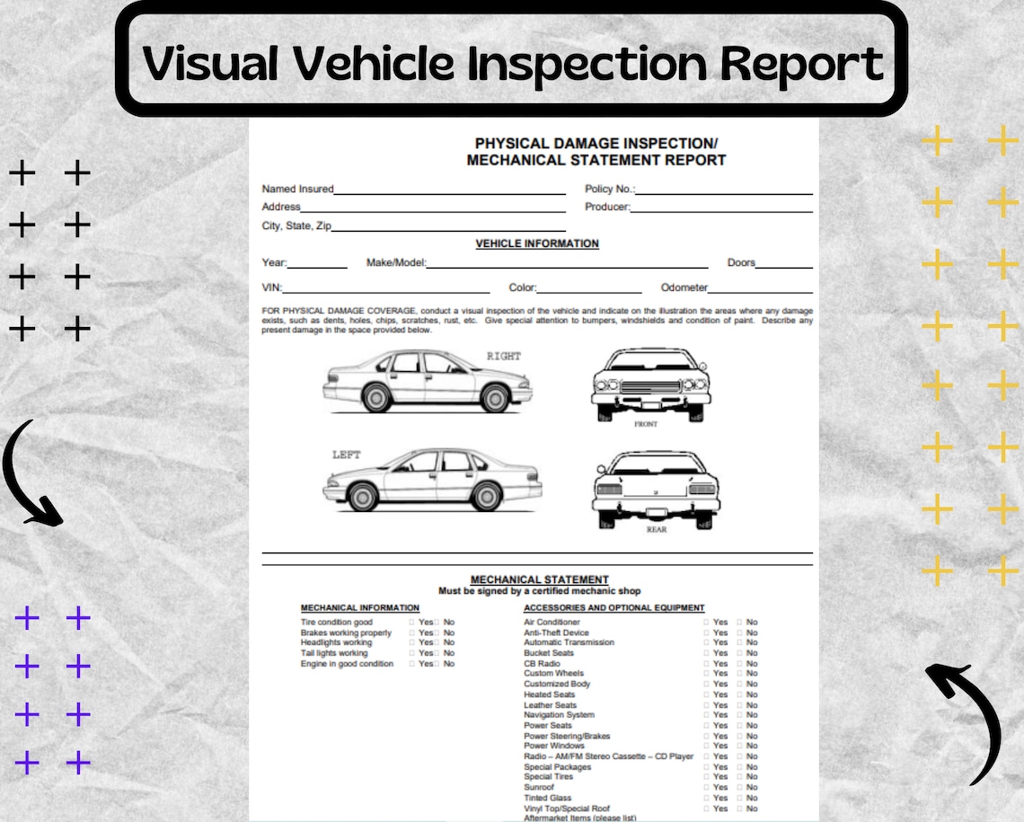 Visual Vehicle Inspection Report - Vehicle Inspection Worksheet ...