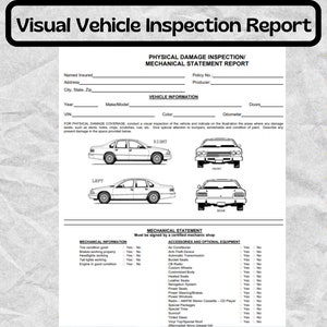 Visual Vehicle Inspection Report - Vehicle Inspection Worksheet ...