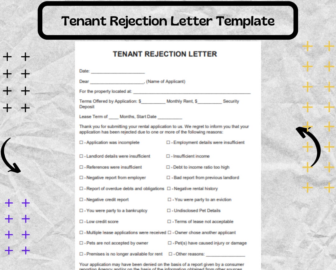 Tenant Rejection Letter Form - Tenant Rejection Letter Template ...