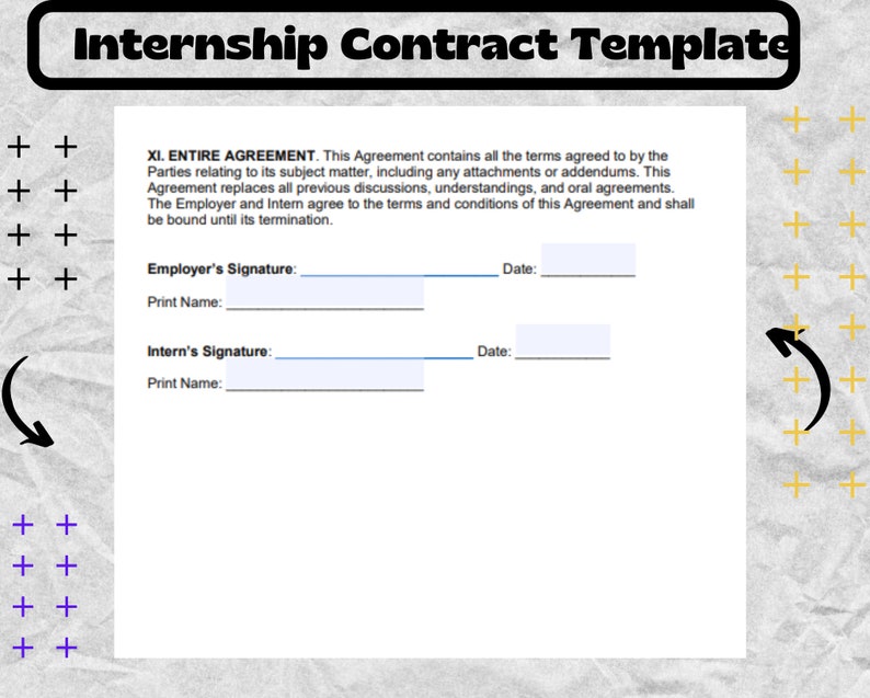 Internship Contract Template , Employees and Students , Internship ...