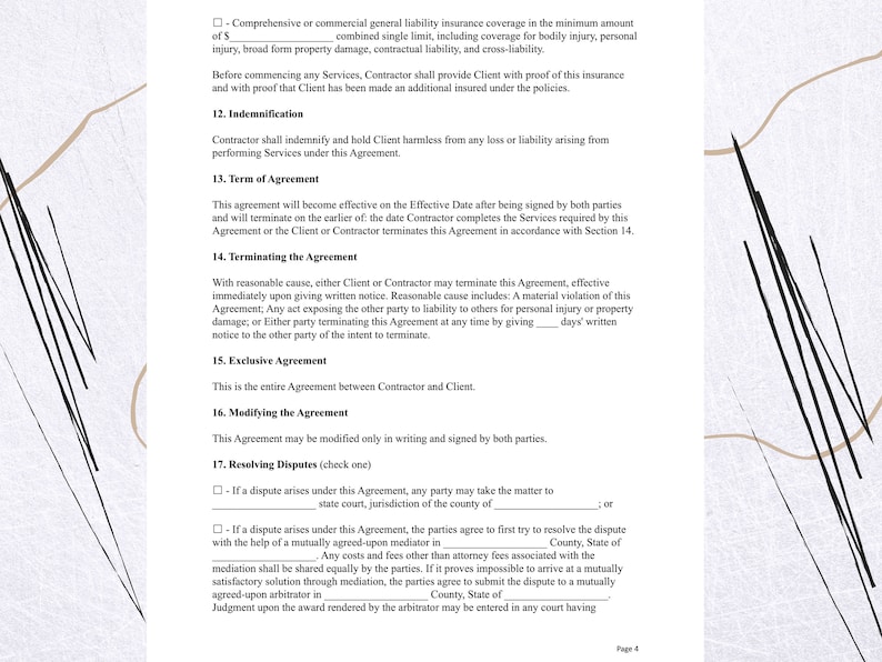 Truck Driver Contract Form - Truck Driver Independent Contractor ...