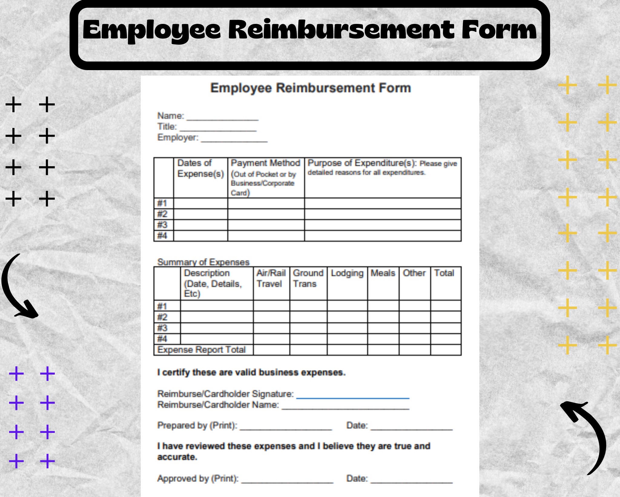 Employee Reimbursement - Employee Reimbursement Form - Employee ...
