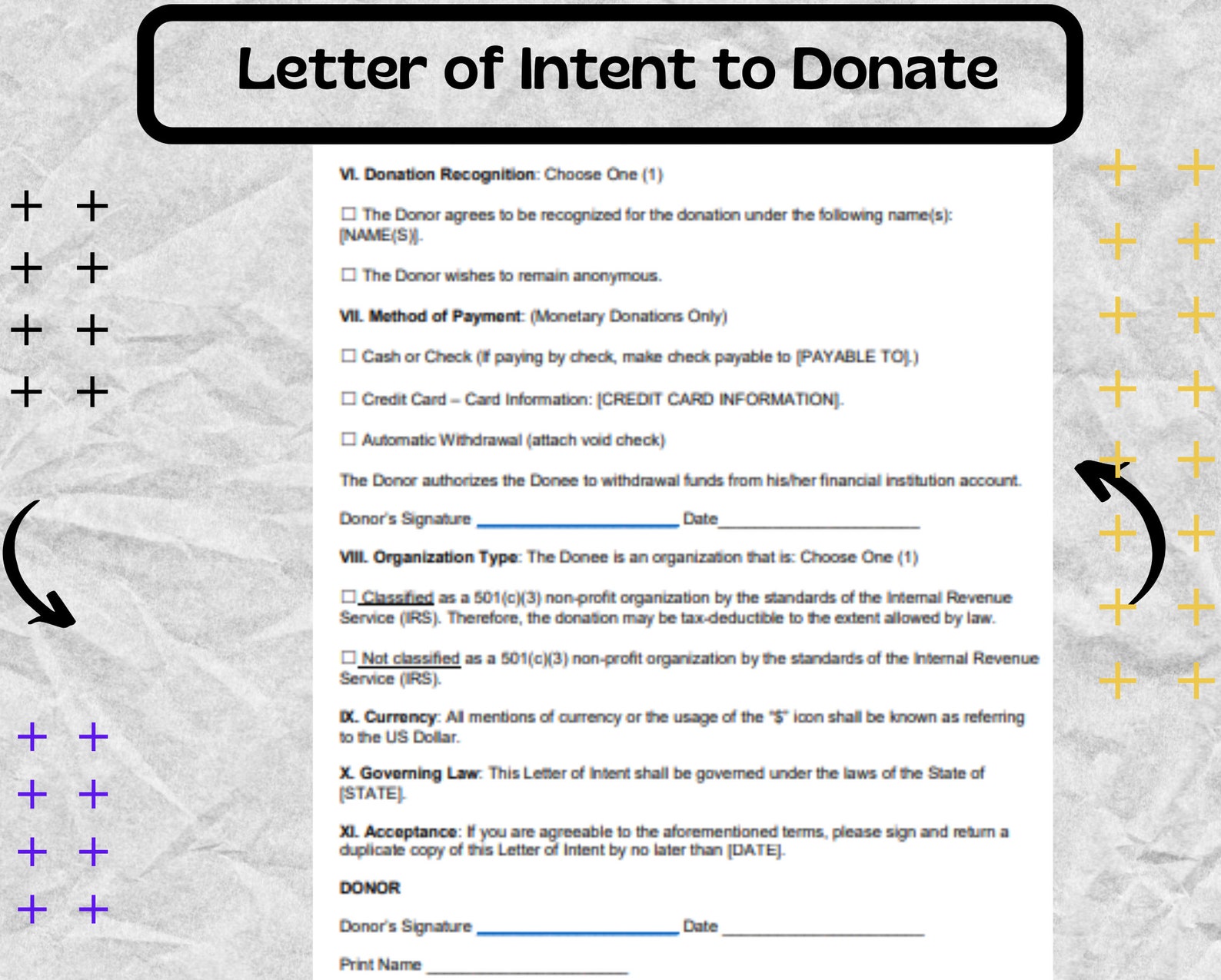 Letter of Intent to Donate - Letter of Intent to Donate Form - Letter ...