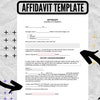 Affidavit Notarized Affidavit Blank Affidavit Form Sworn Affidavit Form Affidavit Document Sworn ...