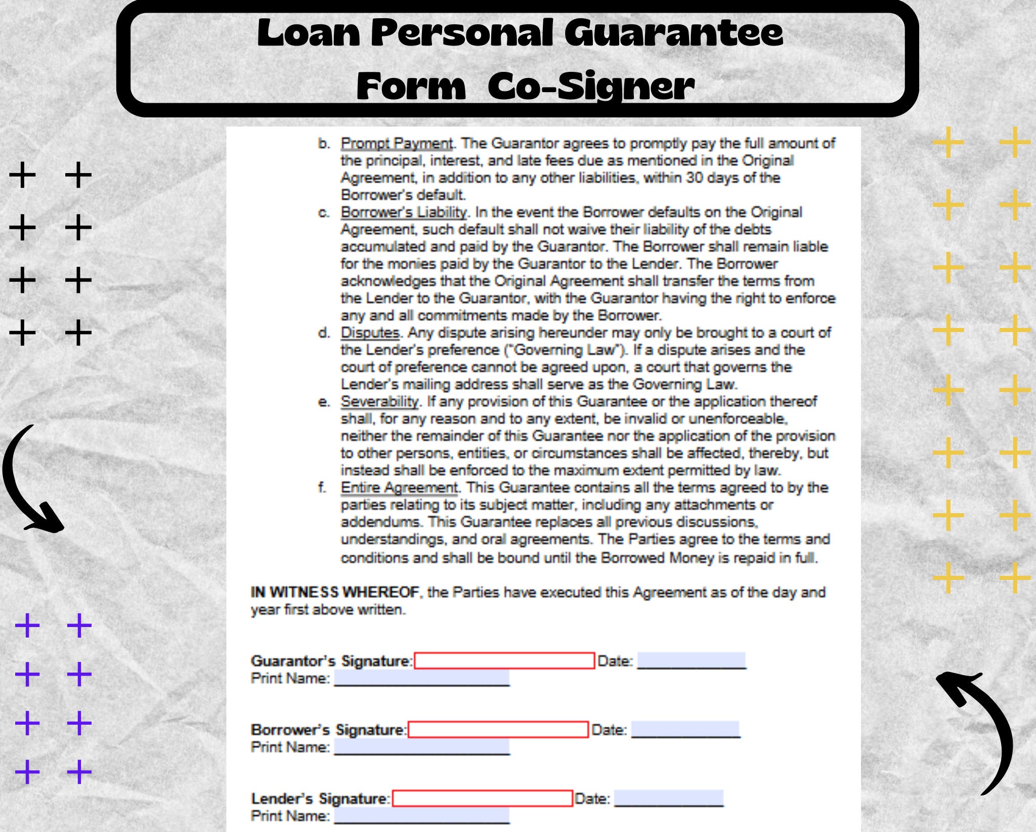 Loan Personal Guarantee , Loan Personal Guarantee Form | Co-signer ...