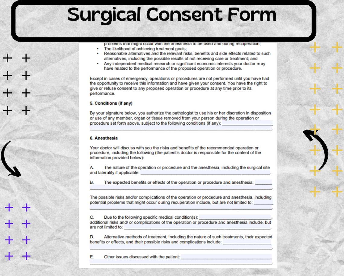 Surgical Consent -informed Consent to Surgery - Surgical Consent Form ...